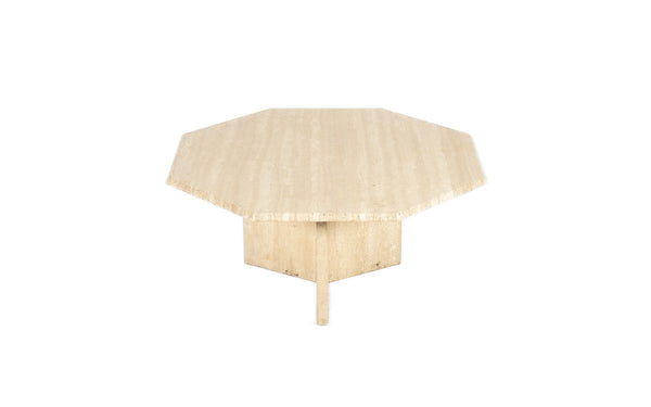 Vintage octagonal travertine coffee table | SCP