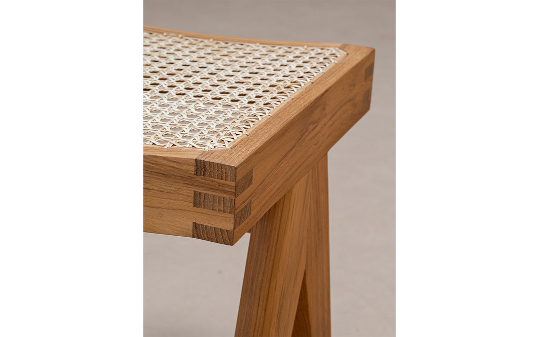 Low cane stool by Chandigarh Collective for Phantom Hands | SCP