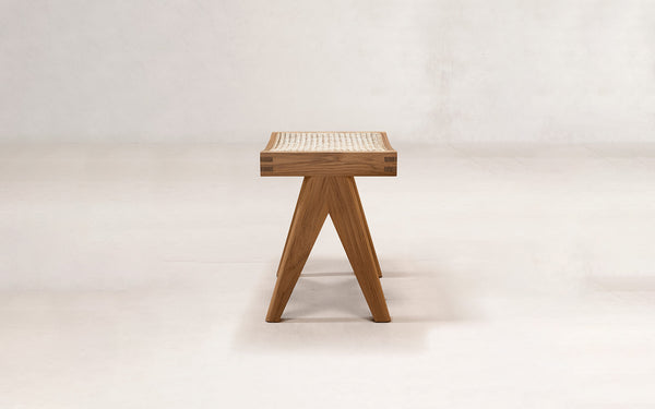 Low cane stool by Chandigarh Collective for Phantom Hands | SCP