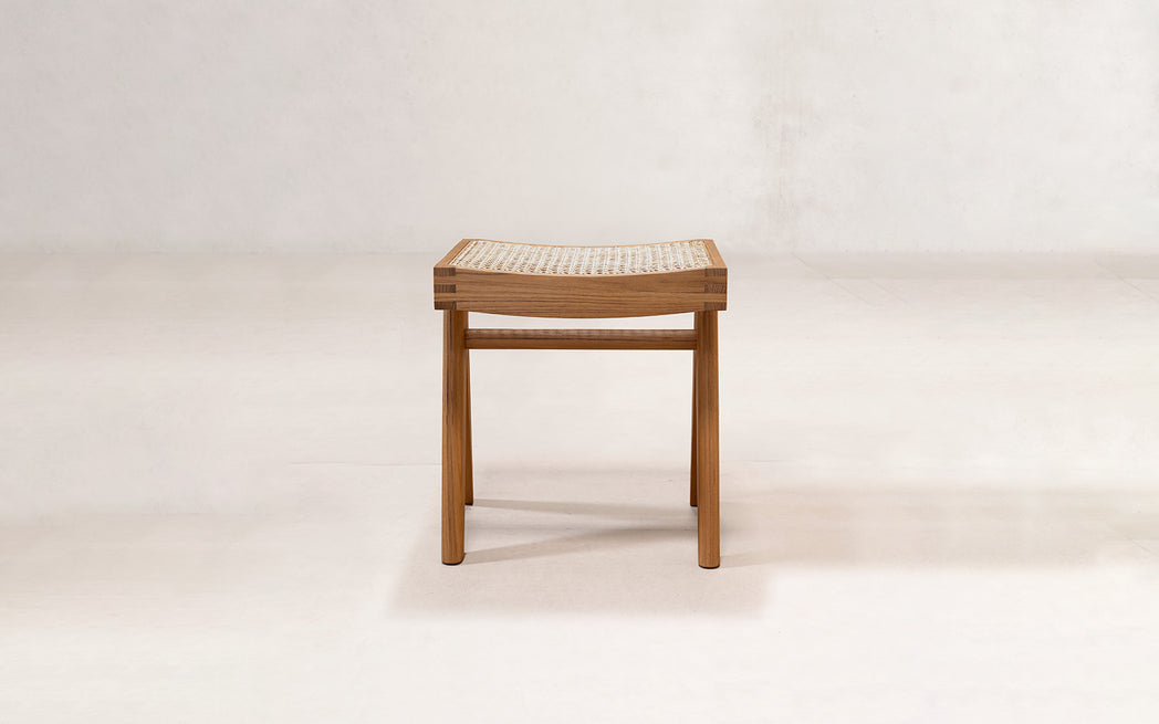 Low cane stool by Chandigarh Collective for Phantom Hands | SCP