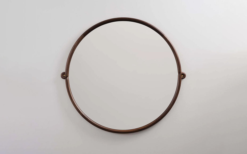 Knot round mirror - black walnut by Jason Miller for Roll & Hill | SCP