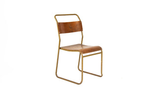 Vintage Plywood stacking tubular steel chair | SCP