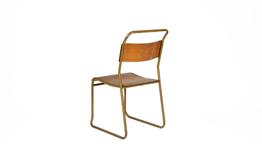 Vintage Plywood stacking tubular steel chair | SCP