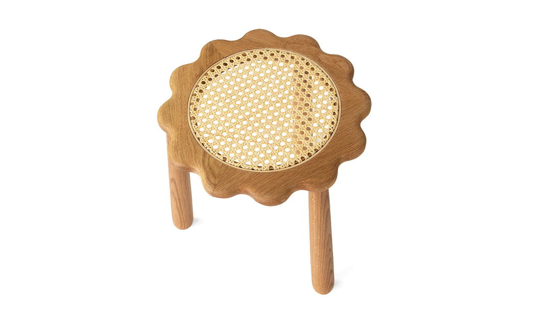 Caned stool by Wilkinson & Rivera for SCP