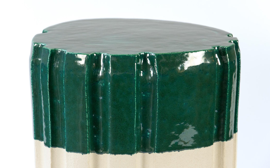 Pressed Stool No.4 in clear glaze by Floris Wubben | SCP