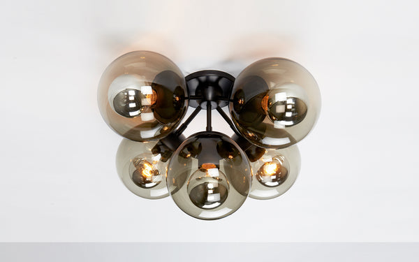 Modo ceiling - 5 globe by Jason Miller for Roll & Hill | SCP