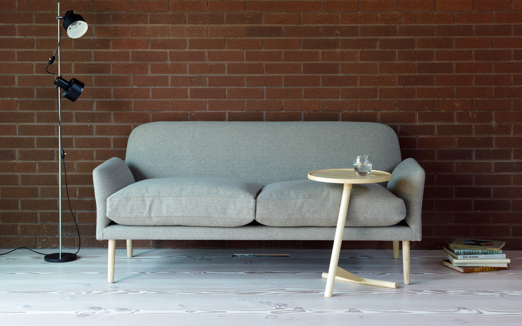 Kenneth two seat sofa with cushions by Faudet-Harrison for SCP