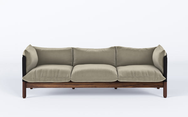 Tepee three seat sofa - walnut, black sling by Lucy Kurrein for SCP