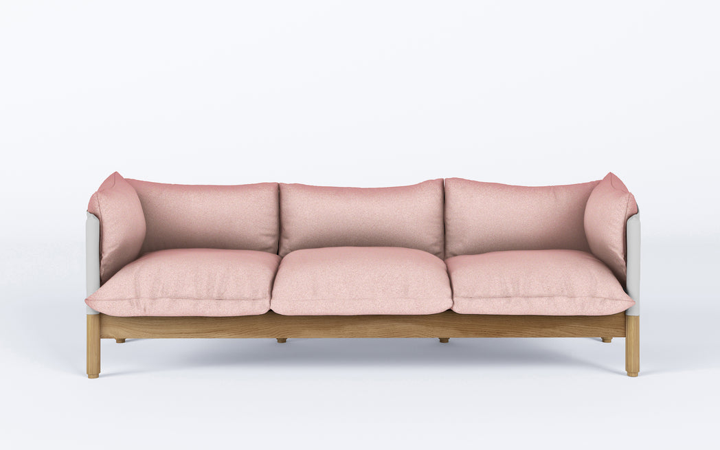 Tepee three seat sofa - oak, white sling by Lucy Kurrein for SCP