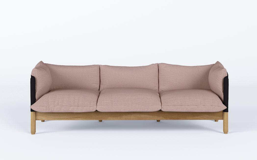 Tepee three seat sofa - oak, black sling by Lucy Kurrein for SCP
