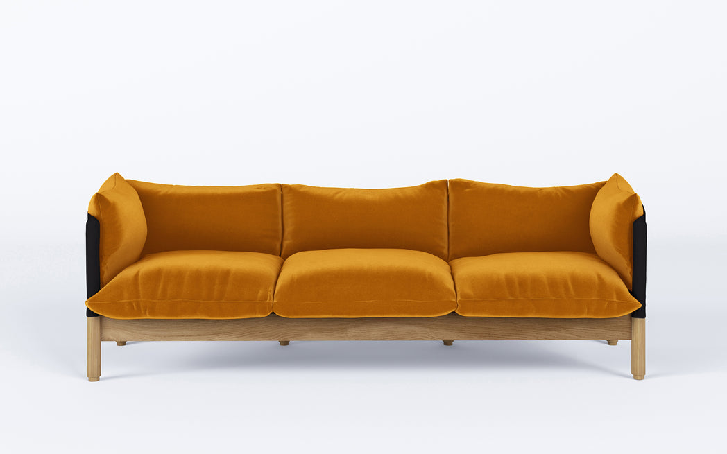 Tepee three seat sofa - oak, black sling by Lucy Kurrein for SCP