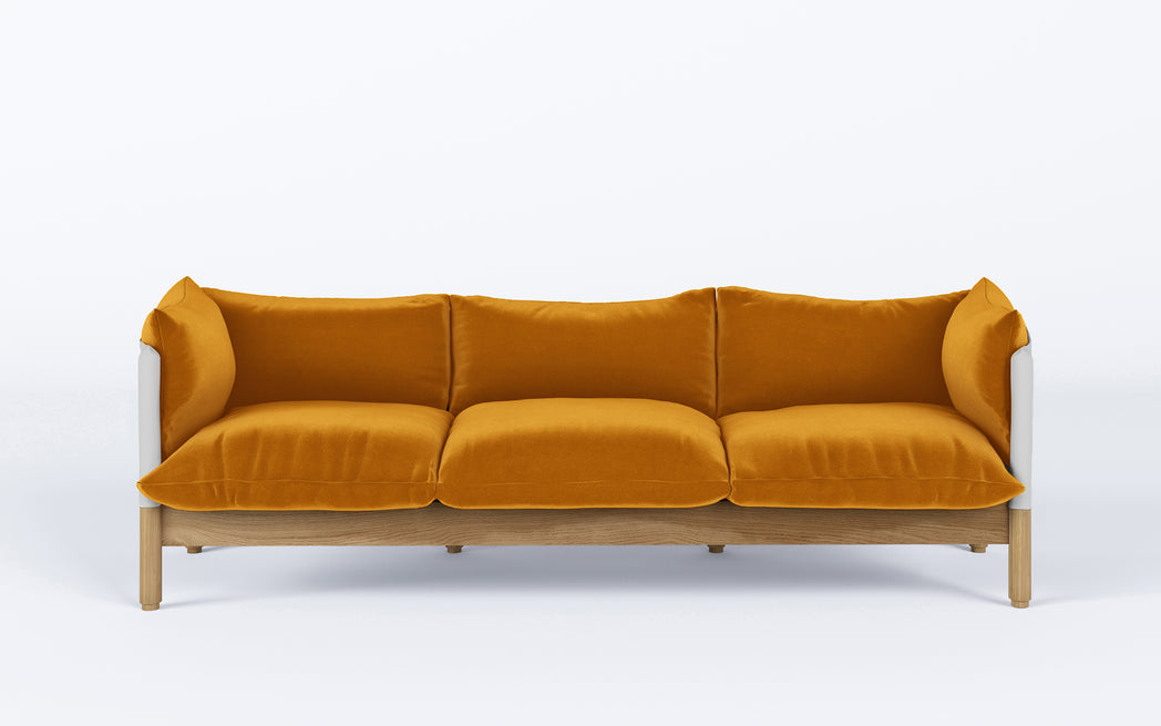 Tepee three seat sofa - oak, white sling by Lucy Kurrein for SCP